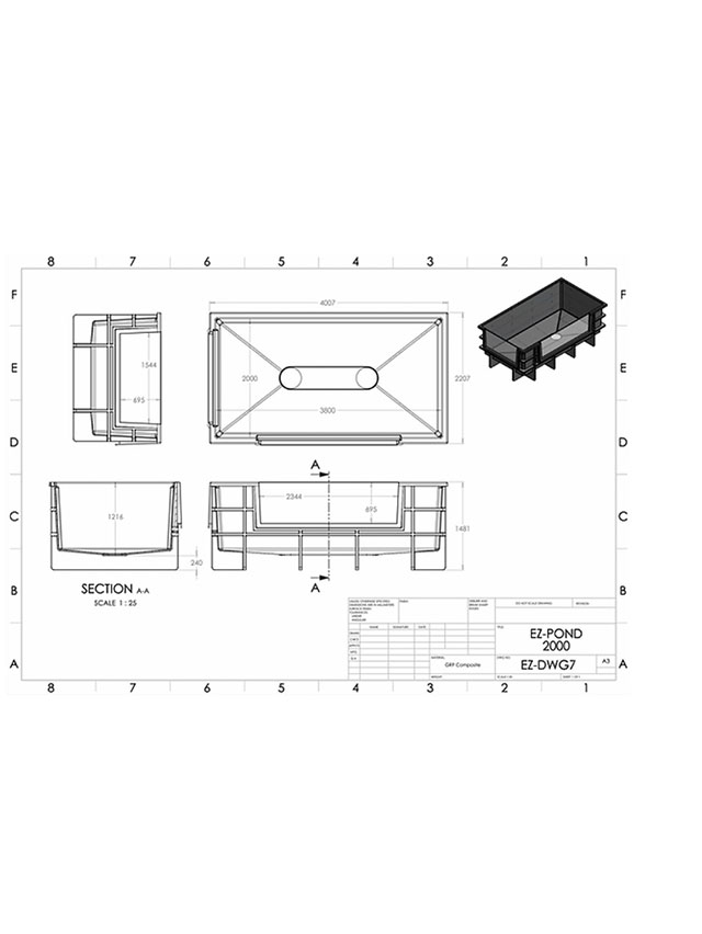 EZ-Pond EZ2000i Koi Tank (Single Storm Drain) With Infinity Window ...